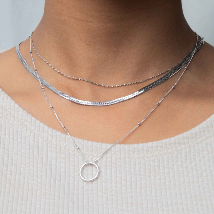 ASTRID & MIYU Basic Halo Pendant Necklace in Silver - ShopStyle