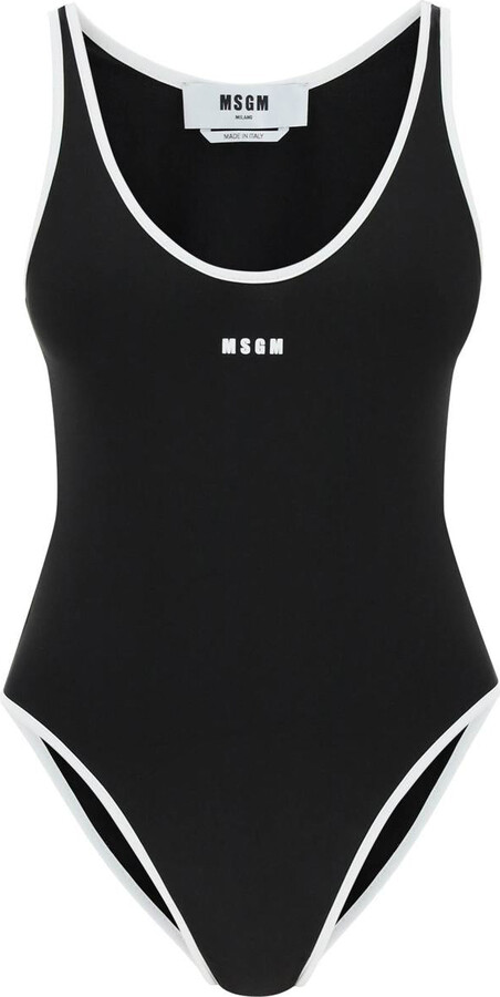 MSGM logo one-piece swimsuit - ShopStyle