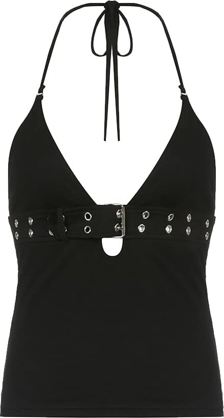 DINGJIUYAN y2k Off Shoulder Tops Black Long Sleeve Crop top yk2 Clothes ...