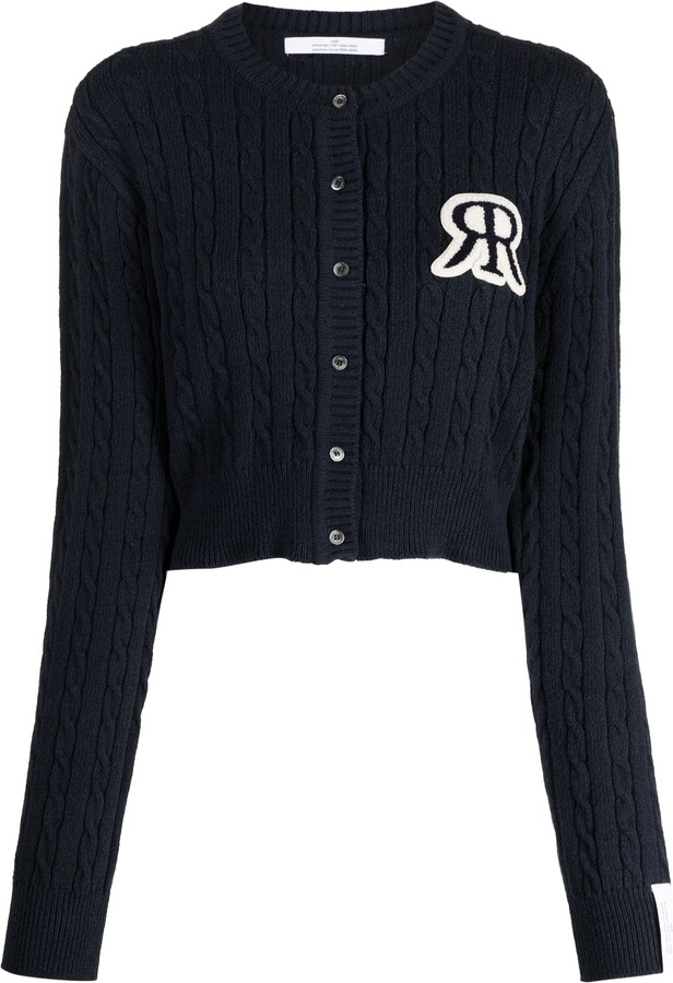 Rokh Logo-Patch Chunky Cable-Knit Cardigan - ShopStyle