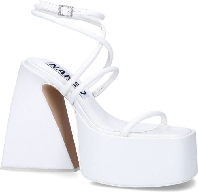 NAKED WOLFE Leather Angel Platform Sandals 150 - ShopStyle