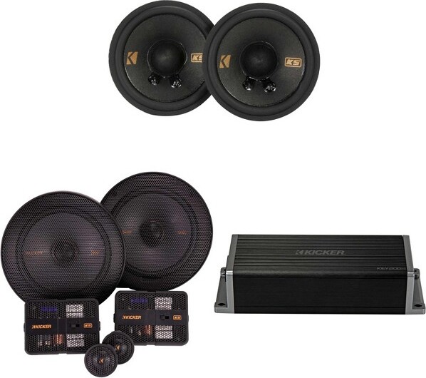 Kicker 47KEY2004 4-Channel DSP Smart Amp w/ 51KSS 6.5" & 2.75" Audio ...