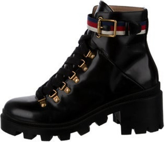 Gucci Patent Leather Combat Boots - ShopStyle