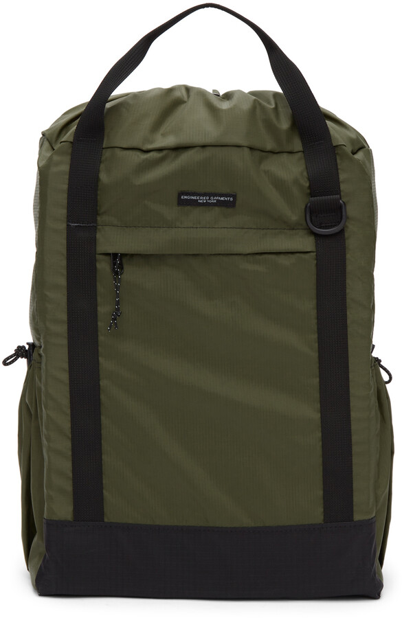 Engineered Garments Khaki Ripstop UL 3 Way Backpack - ShopStyle