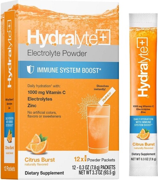 Hydralyte Hydration Plus Immune System Boost Vitamin C Vegan Powder ...