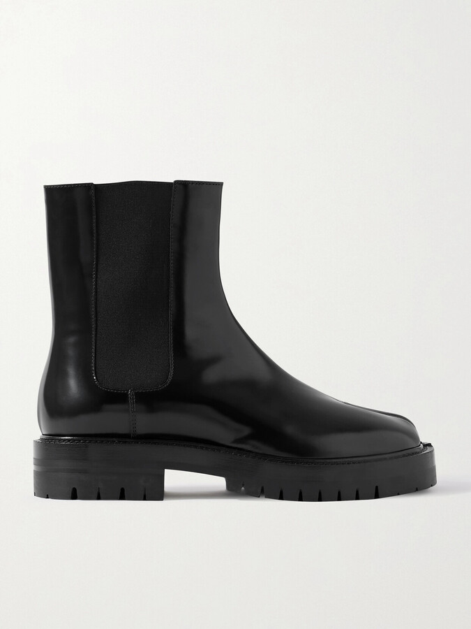 Maison Margiela Tabi County Split-toe Patent-leather Chelsea Boots ...