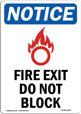 SignMission Fire Exit Do Not Block Sign - ShopStyle Laptop Carts & Stands