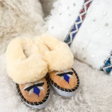 Beldi Maison Polish Sheepskin Moccasin Slippers - ShopStyle Flats