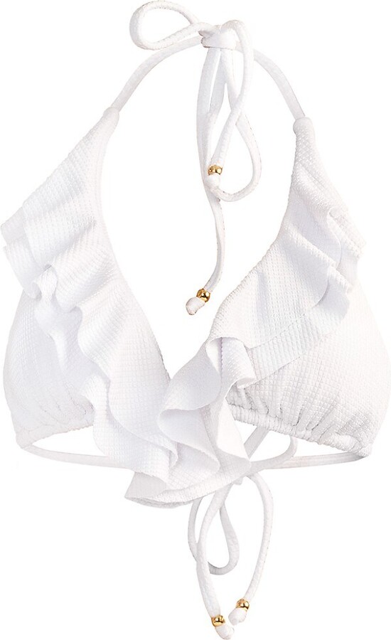 Shoshanna Ruffled Halter Neck Bikini Top - ShopStyle Two Piece Swimsuits