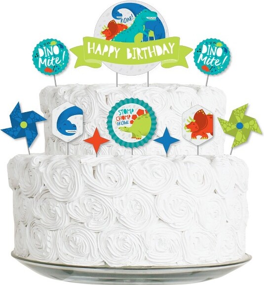 Big Dot of Happiness Roar Dinosaur - Dino Mite Trex Birthday Party Cake ...