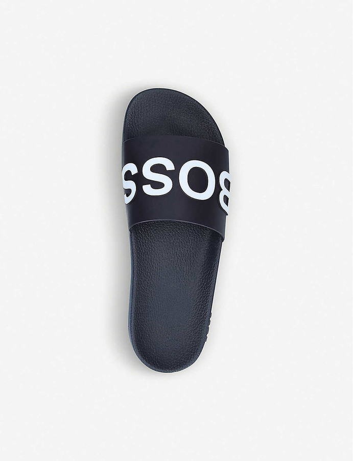 HUGO BOSS Coral logo sliders - ShopStyle Sandals