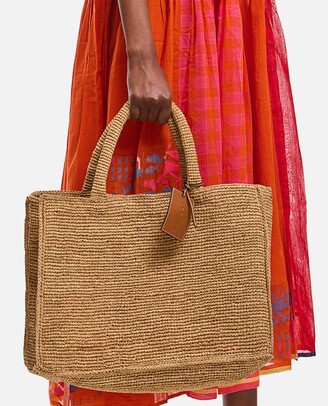 Manebi large Summer striped tote bag - ShopStyle