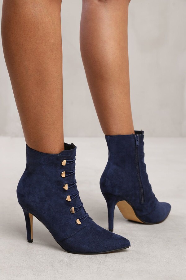 Where's That From 'Leane' Pointed Toe Mid Heel Ankle Boots With Gold ...