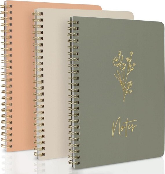 Zicoto Aesthetic Spiral Notebook Set of 3 For Women - Cute College ...