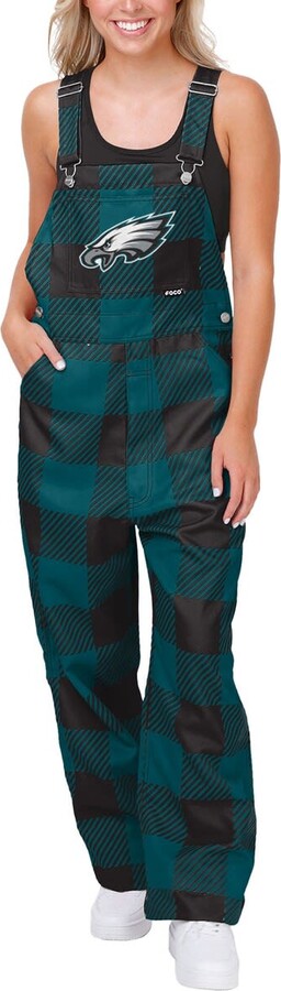 Women's FOCO Green Philadelphia Eagles Big Logo Plaid Overalls ...