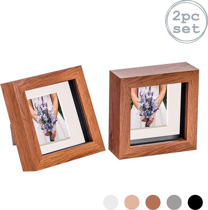 Nicola Spring 4x4" 3D Box Photo Frames 2x2" x2 - ShopStyle