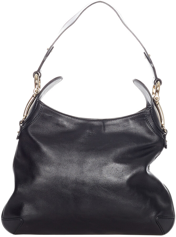Gucci Black Calf Leather Creole Hobo Bag - ShopStyle