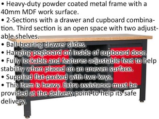 Loops Lockable Workstation- 2 Draw & 2 Cupboard with Pegboard & Open ...