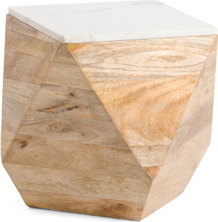 TJMAXX Wood And Marble Diamond Shape Table - ShopStyle
