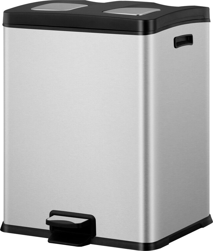 EKO Rejoice 30/30L Stainless Steel Large Recycling Bin Silver ...