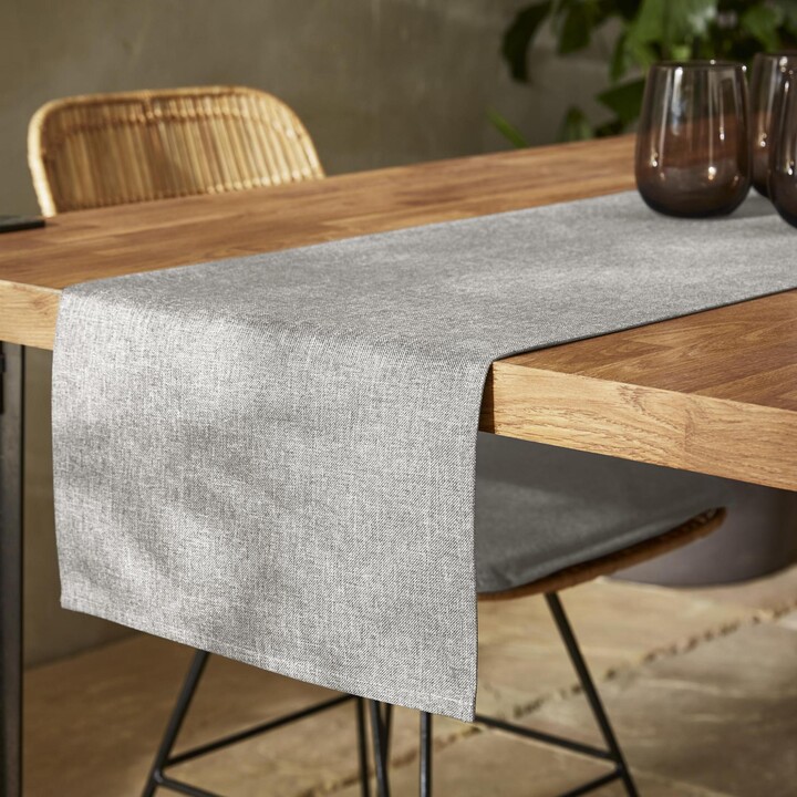 Dunelm Textured Water Resistant Table Runner Cream - ShopStyle