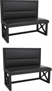 Canadian Linen Vintage Industrial Restaurant Bar Bench Faux Leather ...