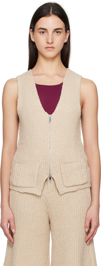 AYA MUSE Beige Cae Vest - ShopStyle