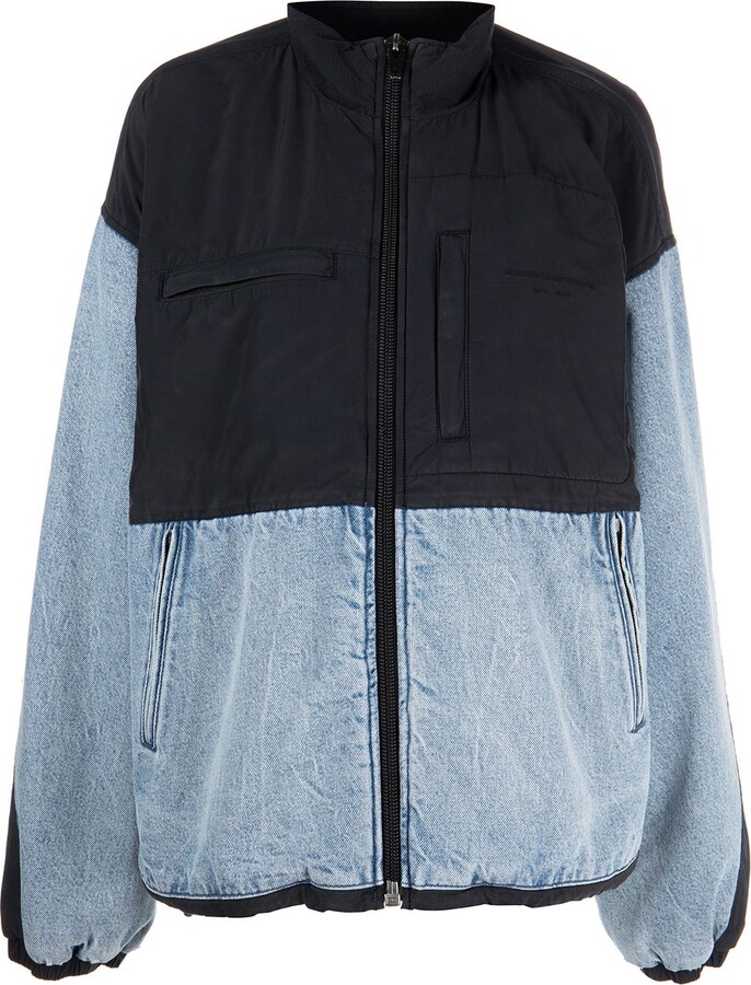 Alexander Wang Panelled Denim Bomber Jacket - ShopStyle