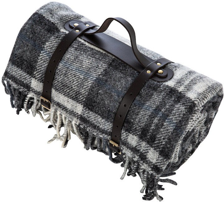 Tweedmill - Pure New Wool Polo Picnic Rug - Cottage Grey/Black ...