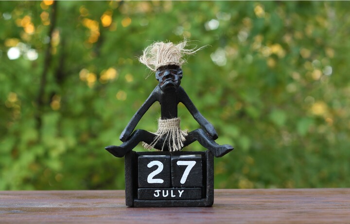 G6 Collection Handmade Wooden Primitive Tribal Statue Calendar ...
