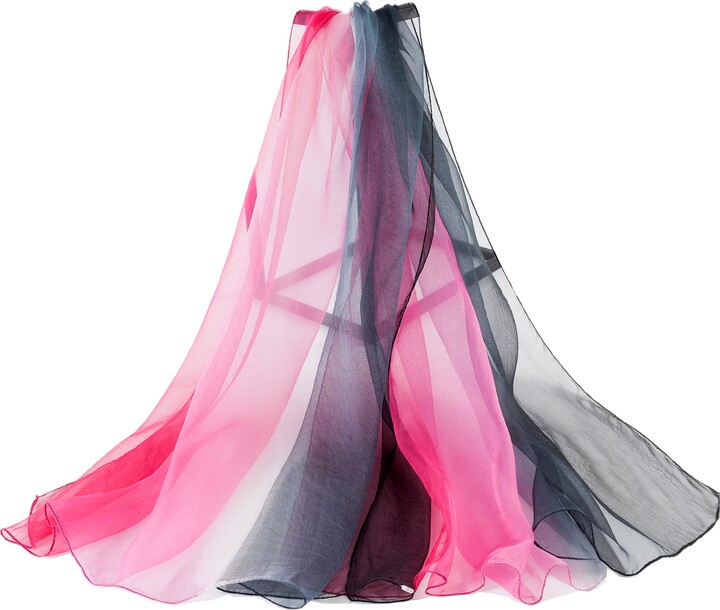 Signare Sheer Chiffon Style Scarf - 20% Silk (Pink & Black) - ShopStyle ...