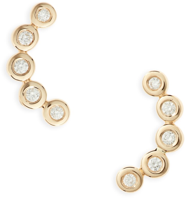 Dana Rebecca Designs Lulu Jack Curved Diamond Bezel Stud Earrings ...