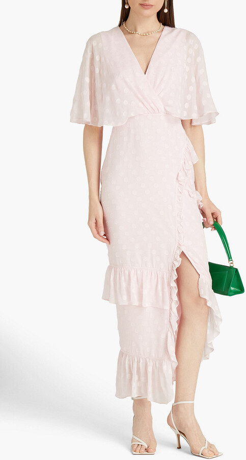 Saloni Mimi-B fil coupé silk-blend chiffon midi dress - ShopStyle
