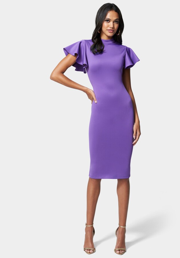 Bebe Flutter Mock Neck Dress - ShopStyle Bebe Flutter Mock Neck Dress - ShopStyle