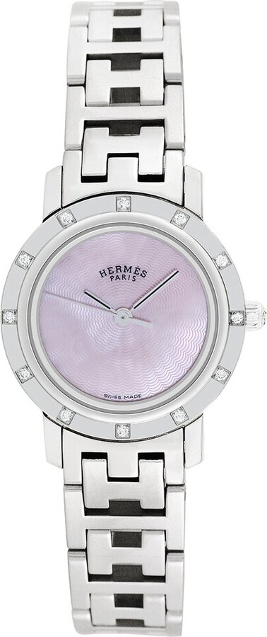 Hermes Women's Clipper Diamond Watch, Circa 2000S (Authentic Pre-Owned ...