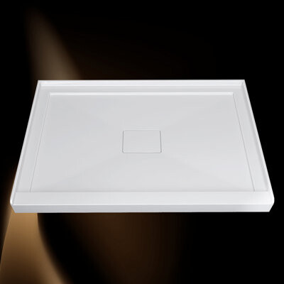 GETPRO 48'' W X 34'' D Alcove Acrylic Shower Base Rectangular Single ...