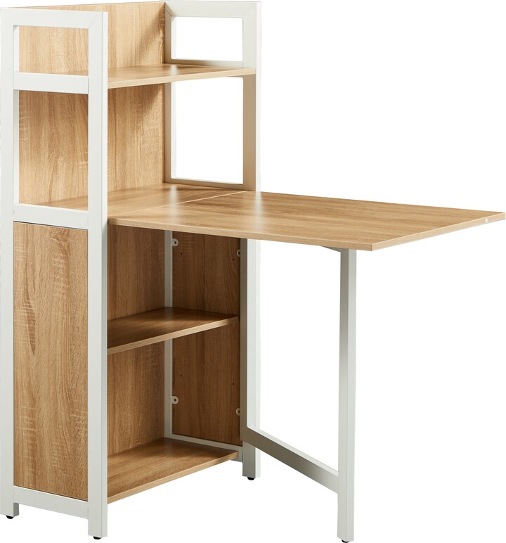 RASOO Home Office Multi-Function Foldable Computer Desk, Storage Conner ...