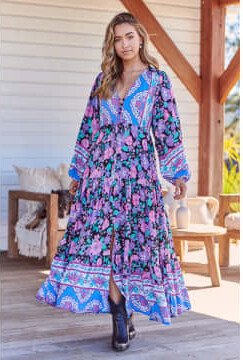 Jaase Teresa Maxi Dress Black Bird - ShopStyle