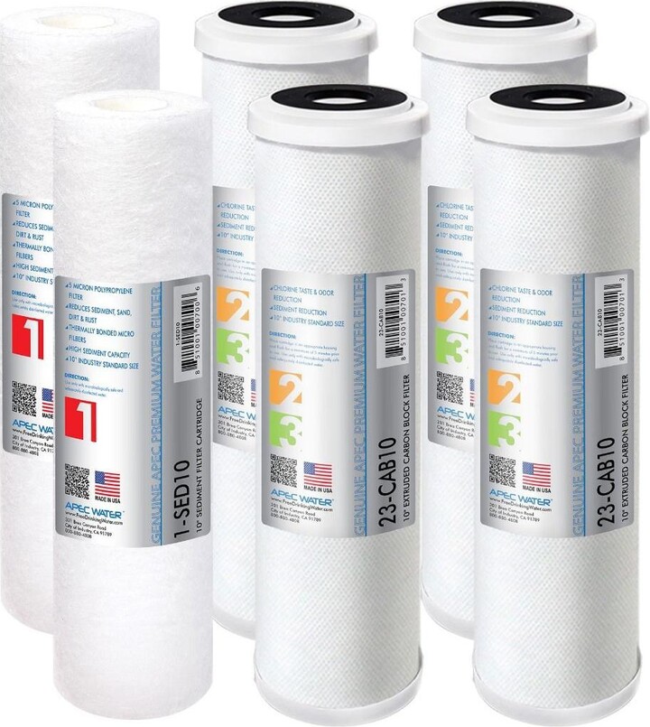 Apec Water Systems Apec Ro Replacement Filters Bundle of 2 Super Capacity Filter Set for all ...