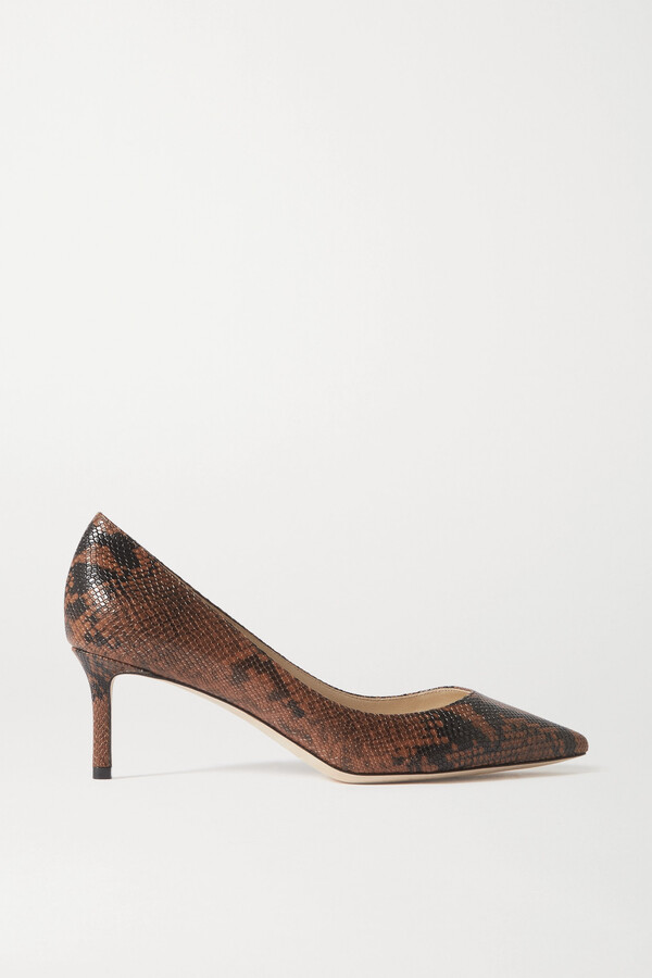 Jimmy Choo Romy 60 Snake-print Leather Pumps - Animal print - ShopStyle