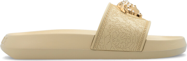 Versace Slides With Medusa Head, , - Beige - ShopStyle