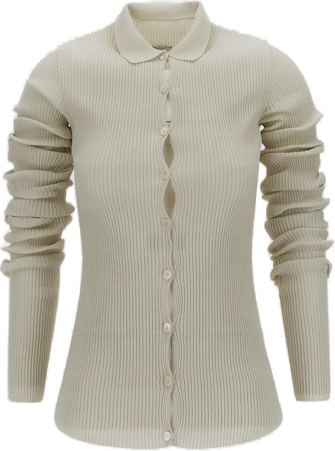 Quira Classic Collar Slim Cut Cardigan - ShopStyle Knitwear