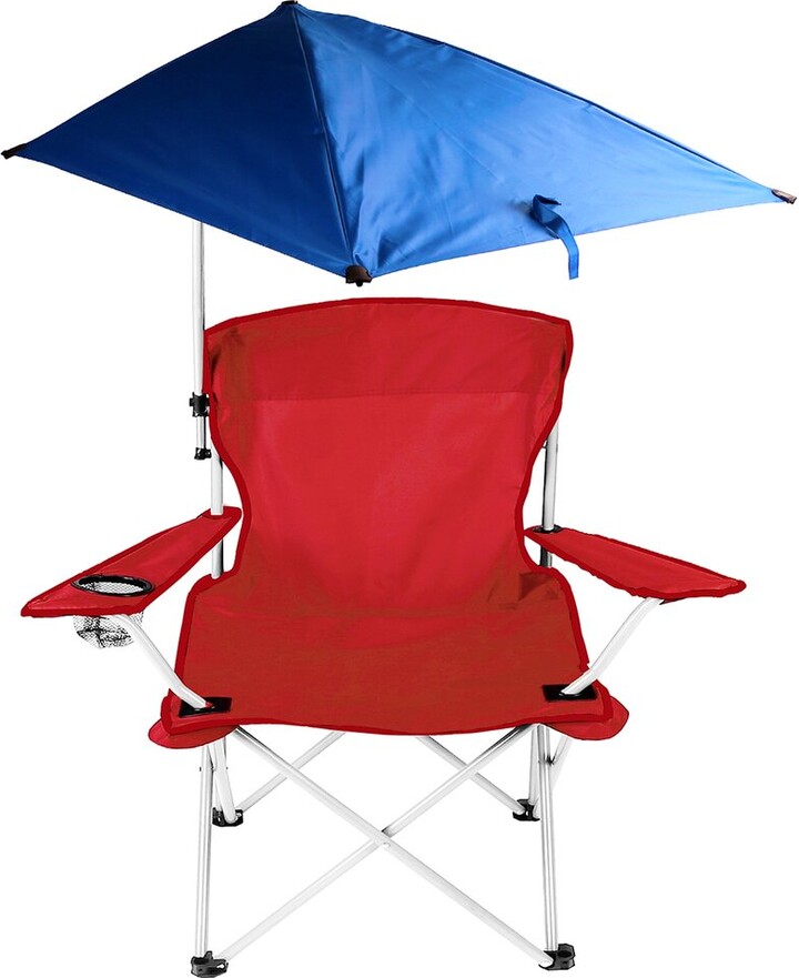 Fresh Fab Finds Foldable Red Beach Chair With Detachable Umbrella ...