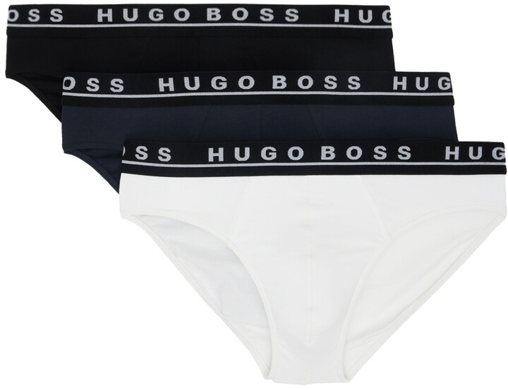 HUGO BOSS Three-Pack Multicolor Logo Briefs - ShopStyle