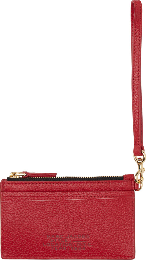 Marc Jacobs Red 'The Leather Top Zip Wristlet' Wallet - ShopStyle