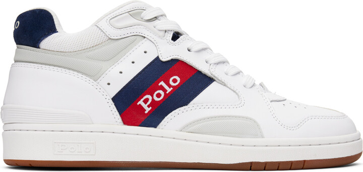 Polo Ralph Lauren White Polo CRT Sneakers - ShopStyle