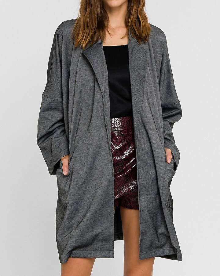 Express Grey Lab Oversized Coat - ShopStyle