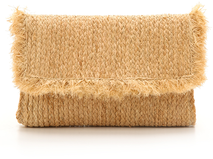 Bop Basics Raffia Braid Clutch with Fringe - ShopStyle