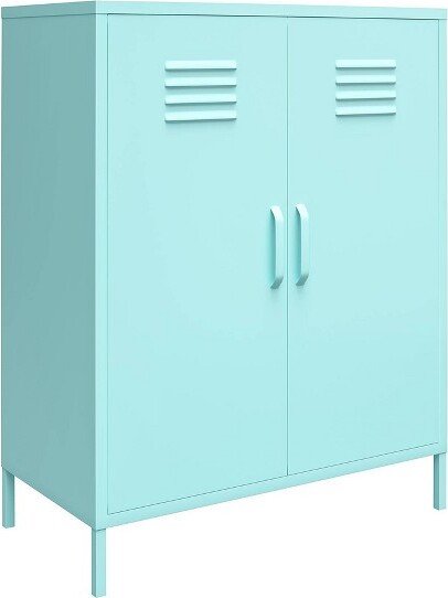 Novogratz 2 Door Cache Metal Locker Storage Cabinet Adjustable Shelves ...