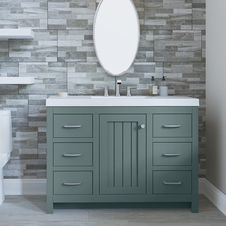 Spring Mill Cabinets 48" Chamiree Bathroom Vanity With Cabinet, 6 ...